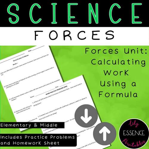 Forces Unit: Practice problems using formula for Work | TPT