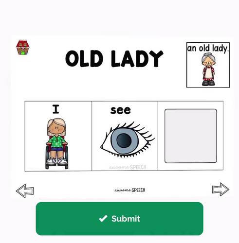 Boom Cards Book Companion "There Was an Old Lady Who Swallowed a Spoon"