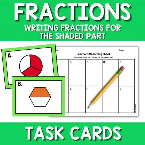 Fractions Scoot Game Task Cards 2nd 3rd Grade Math Center Small Groups ...