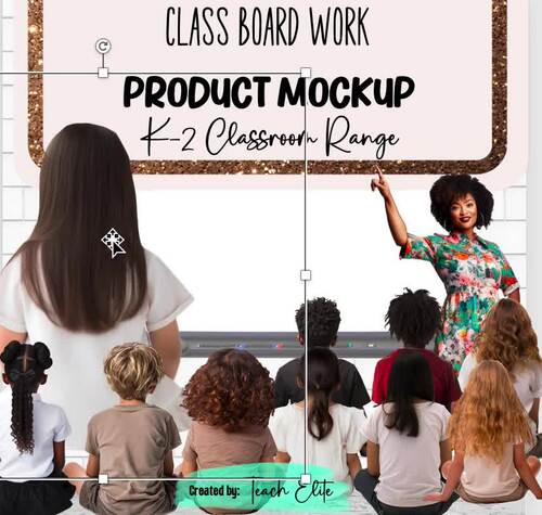 K-2 Children and teacher MOVEABLE students Mock-up png stock photo images