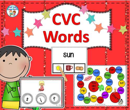 CVC Words Center Activities and Worksheets - Phonics by Pint Size Learners