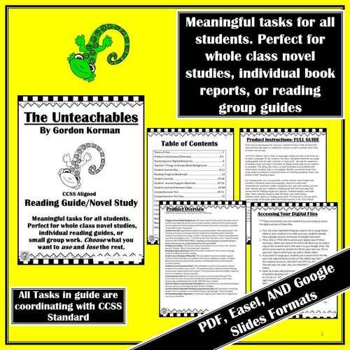 The Unteachables | Reading Guide | Book / Literature Novel Study |FULL ...