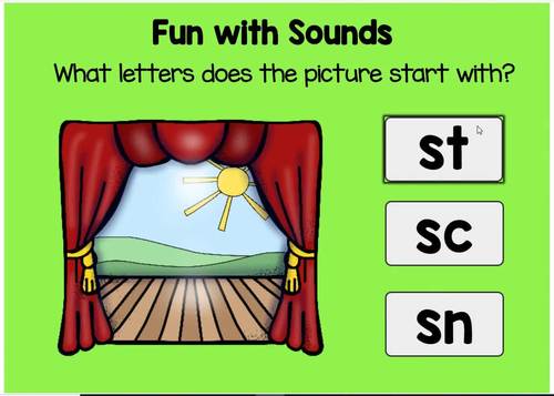 S Blends - Boom Cards by Boom Cards by Miss Rainbow Education | TPT