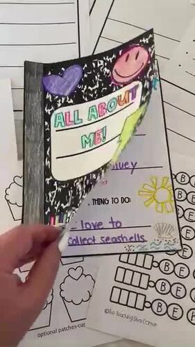 Composition Notebook All About Me Craft by The Teaching Diva Corner