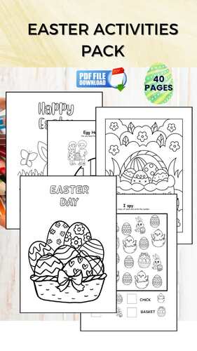 Easter Activities Pack, Puzzles & Bunny Coloring Pages, Preschool ...