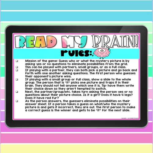 Back to School Morning Meeting Games | DIGITAL GAME | Guess Who- Fun Friday