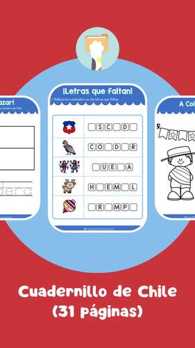 Cuadernillo de Actividades temática Chile | Chile Spanish Worksheets