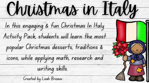 Christmas In Italy | Christmas Around the World Activities by LB Home ...