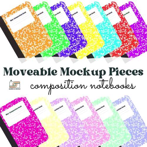 Mini Composition Notebook Images Mockup Movable Images | PNG files