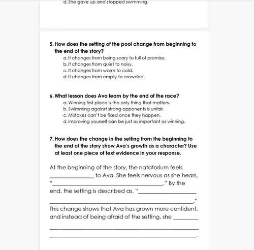 Swimming Themed Reading Comprehension & Organizer | DIFFERENTIATED | 5 ...