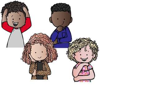 Kidlettes with Curly Hair clip art, multiracial kid clip art Mini by ...