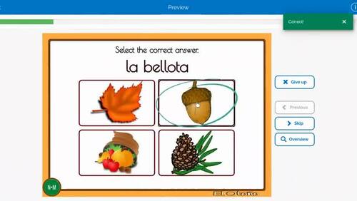 Spanish Boom Cards: El Otoño (Fall - Autumn - Identification Activities)
