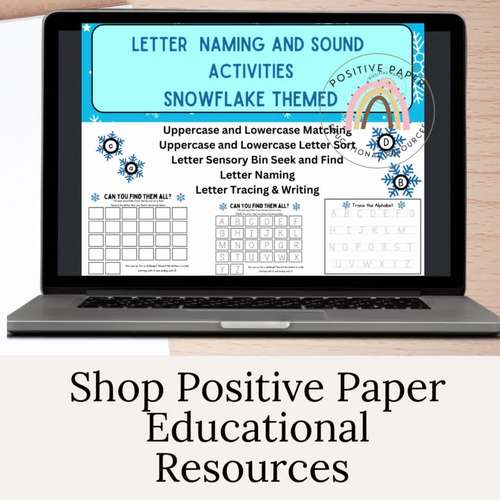 Winter Snowflake Letter Naming Word Work Center | TPT
