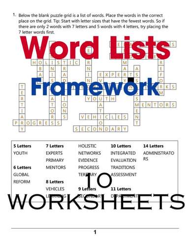 #toast23 Framework Vocabulary Builders: 10 Comprehensive Worksheets