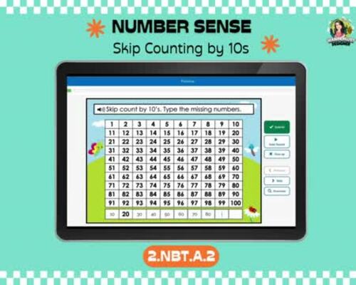 Number Sense Skip Counting by 10s - 2.NBT.A.2 by Wanderlust Designer