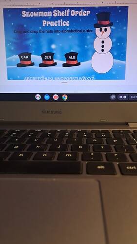 Snowman Shelf Order Practice: Drag and Drop the Hats into Alphabetical ...