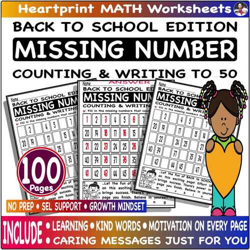 Fill in the missing numbers to 50 chart count and writing Grow Set ...