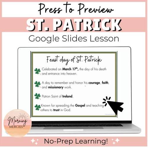 St. Patrick’s Day Catholic Lesson, Google Slides Activity & Trivia Quiz