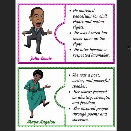 Black History Month Matching Game | Black Historical Figures Puzzle Cards