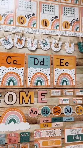 Modern Boho Rainbow Complete Classroom Collection [editable] | TPT