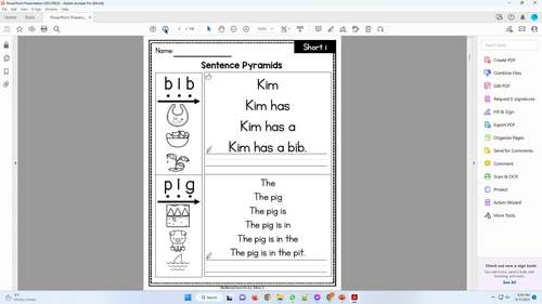 Blending & Segmenting Activities Sentence Pyramids Science of Reading ...