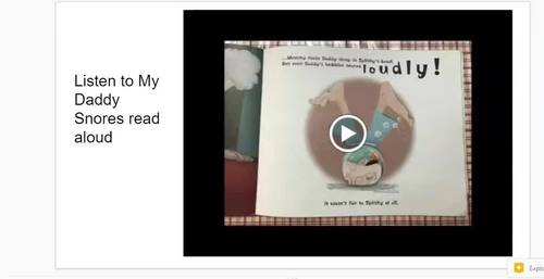 My Daddy Snores Literacy Unit for Special Education Father's Day