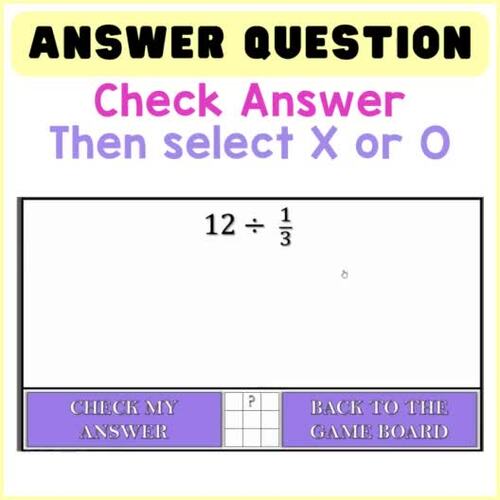 Dividing Fractions | Math Digital Activity Game | Tic Tac Toe | TPT