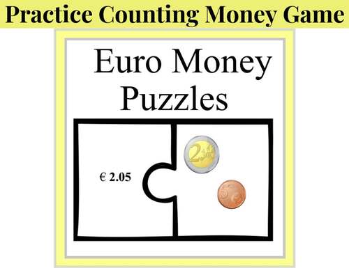 Euro Money Puzzle Game – Printable Coin Counting Activity | TPT