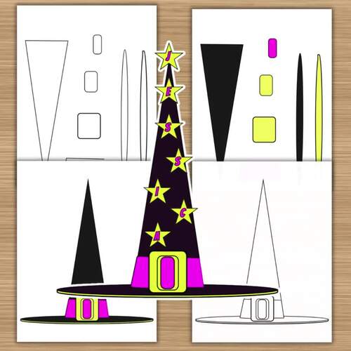 Witch Hat Name Craft | Halloween Cut and Paste Activity for Kids | Fine ...