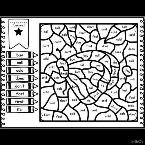 2nd Grade Sight Words Coloring Activities {Color by Code Set 5} | TPT