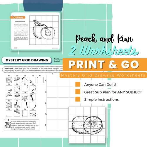 HIGH SCHOOL SUB PLAN/WORKSHEET: Mystery Grid Drawing Early Finisher ...