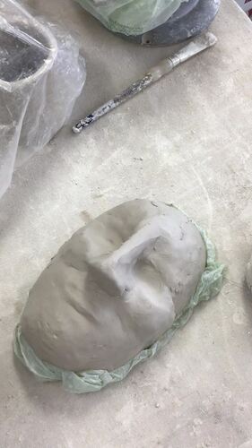 Ceramic Face Sculpture 5 - Adding the chin. by ArtCyDust | TPT