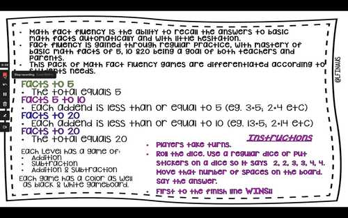 Fact Fluency- Addition & Subtraction--DIGITAL activity-GOOGLE DRIVE
