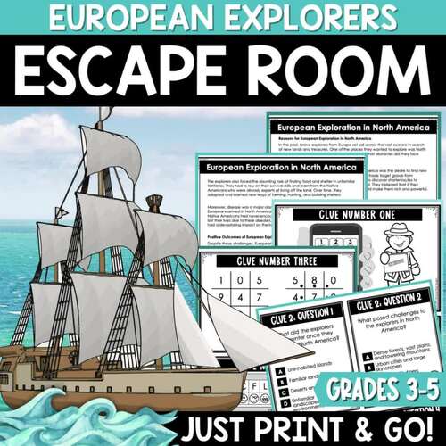 European Explorers Escape Room Activity / New World Social Studies ...
