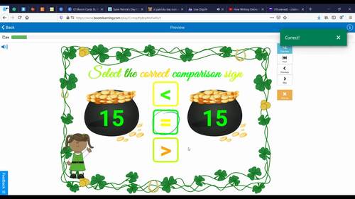 St Patricks Day Comparing Numbers Less than, Greater than, Equal to ...
