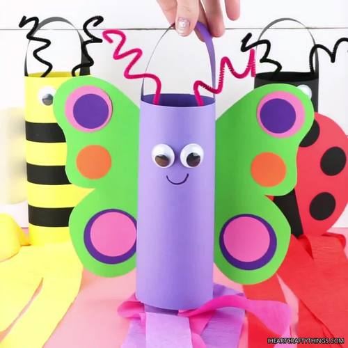 Spring Windsock Crafts | Butterfly, Bee and Ladybug Insect Crafts