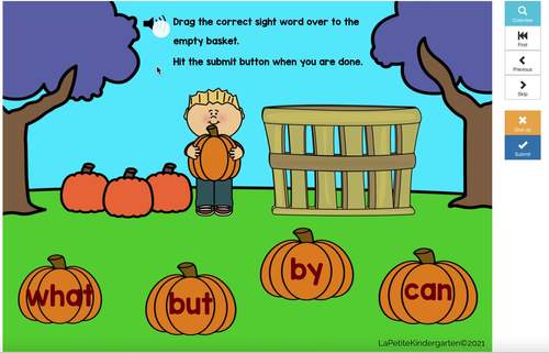 Fall Sight Words (set 2) BOOM Cards by La Petite Kindergarten | TPT