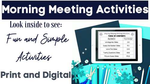 Morning Meeting Activities for Upper Elementary in January by Rosie's ...