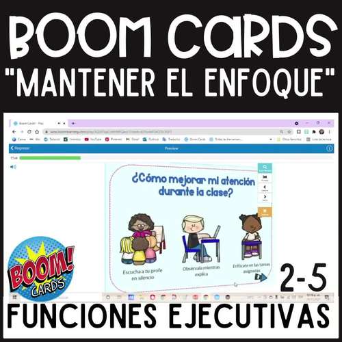ATENCIÓN Y ENFOQUE - FUNCIONES EJECUTIVAS. 2-5. BOOM CARDS EN ESPAÑOL