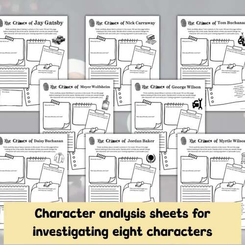 The Great Gatsby Crime & Verdict Activity | Literary Analysis Meets ...