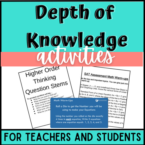Depth of Knowledge (DOK) Math Activities by INcompassing Education