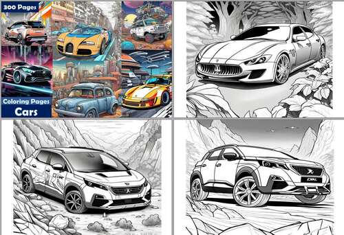 Magical Car Coloring Book - 300 Pages for All Ages | Fun and Creative Art