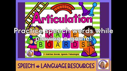 Articulation Game Boards for speech and language therapy by Katrina Bevan