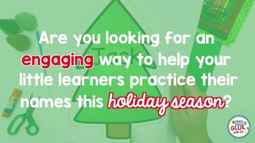 Christmas Tree Name Craft, Christmas Name Activity, Name Writing ...