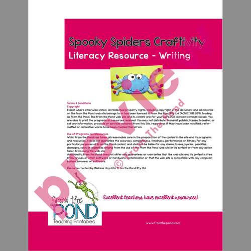 Spiders {Spooky Spider Craftivity Pack} Craft and Writing by From the Pond