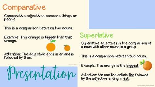Comparative and Superlative Adjectives PowerPoint Presentation | TPT