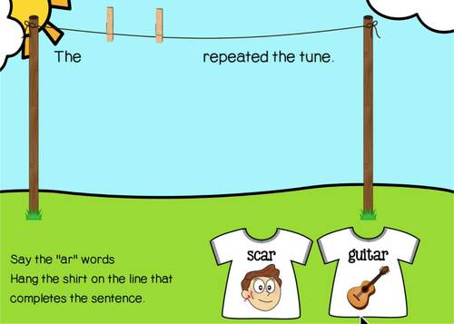 Vocalic R Coarticulation Sentences - AR Clothes Pin Speech | TPT