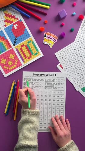 100 Days of School Mystery Pictures | Hundreds Chart Color-By-Number ...