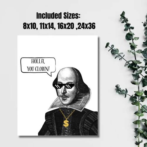 Shakespeare Quote Funny Poster Classroom or Library Class Wall ...