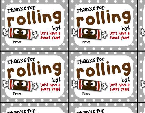 Cute Tootsie Roll Open House Gift Tag- Thanks for rolling by! Let's ...